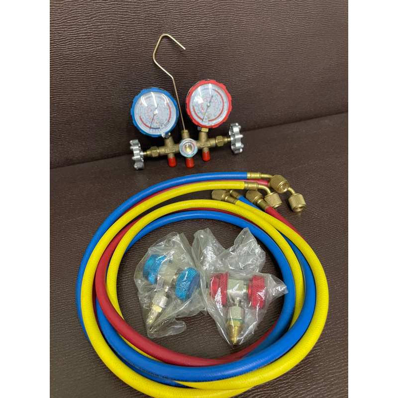 【高雄.屏東工具出租】台灣AFORCE 雙表組 R22 R134 R404 冷媒 灌冷媒 補冷媒 車用冷媒用快速接頭 | 蝦皮購物