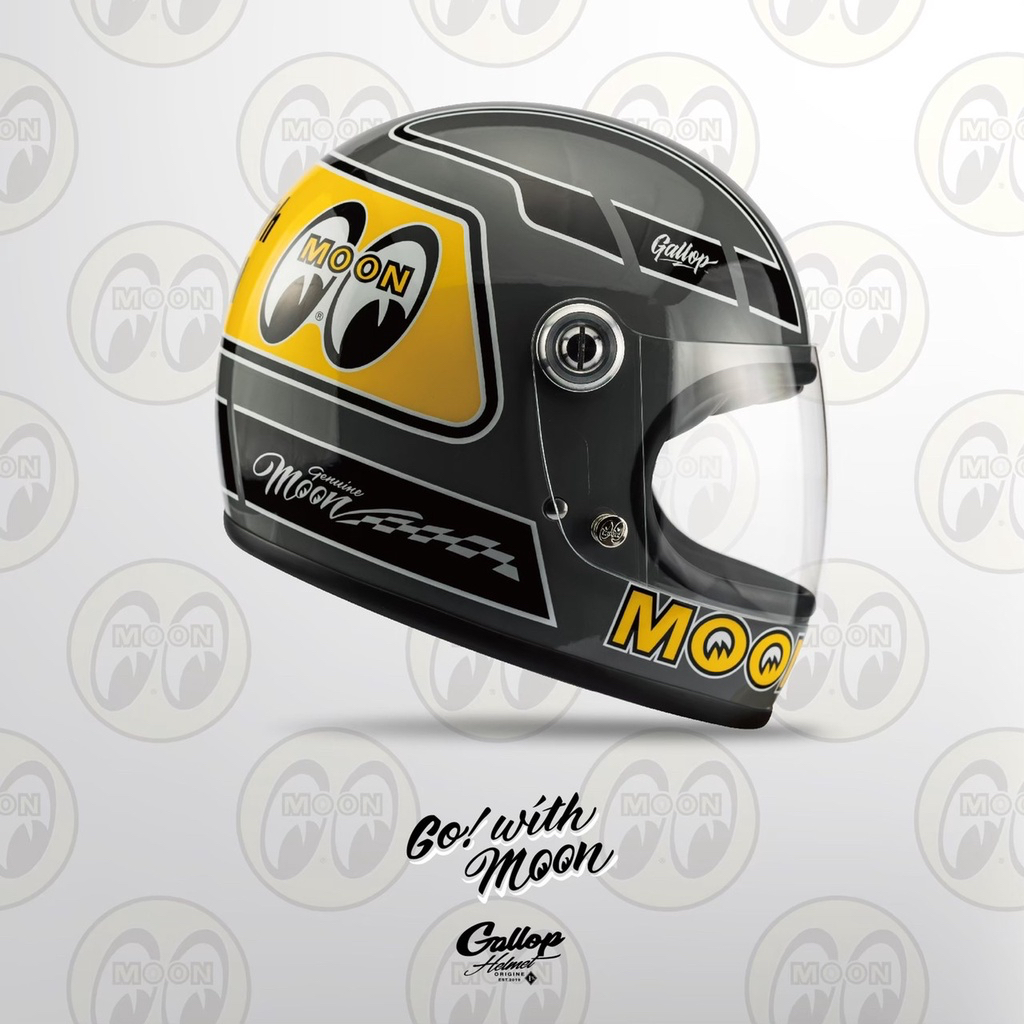 MOONEYES X GALLOP TRACK SAFETY HELMET 全罩安全帽/樂高帽 水泥灰色 | 蝦皮購物