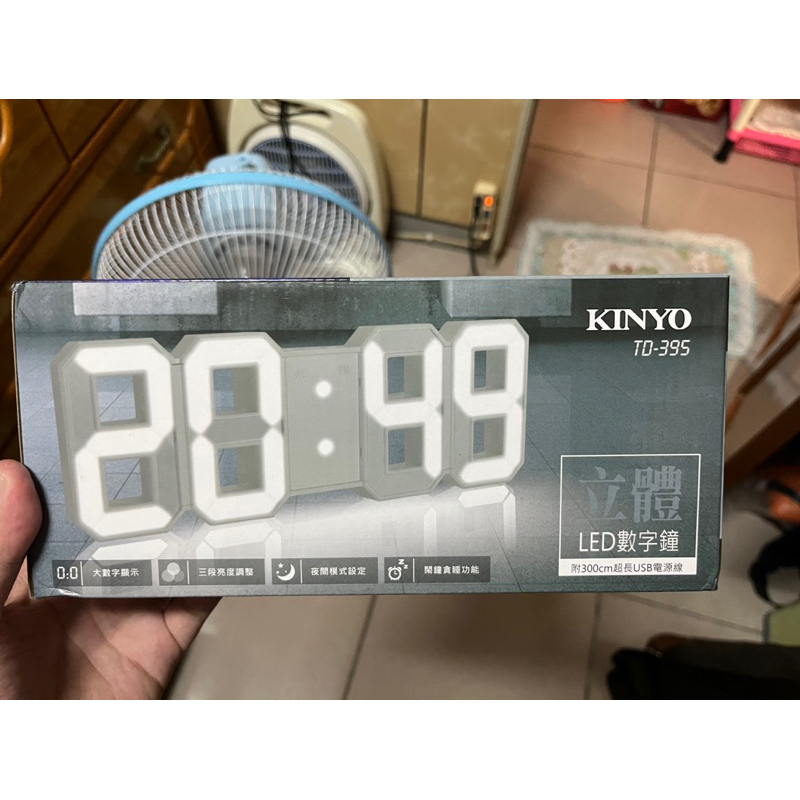 KINYO 立體LED數字鐘 TD-395 鬧鐘貪睡功能 夜間模式設定 三段亮度調 | 蝦皮購物