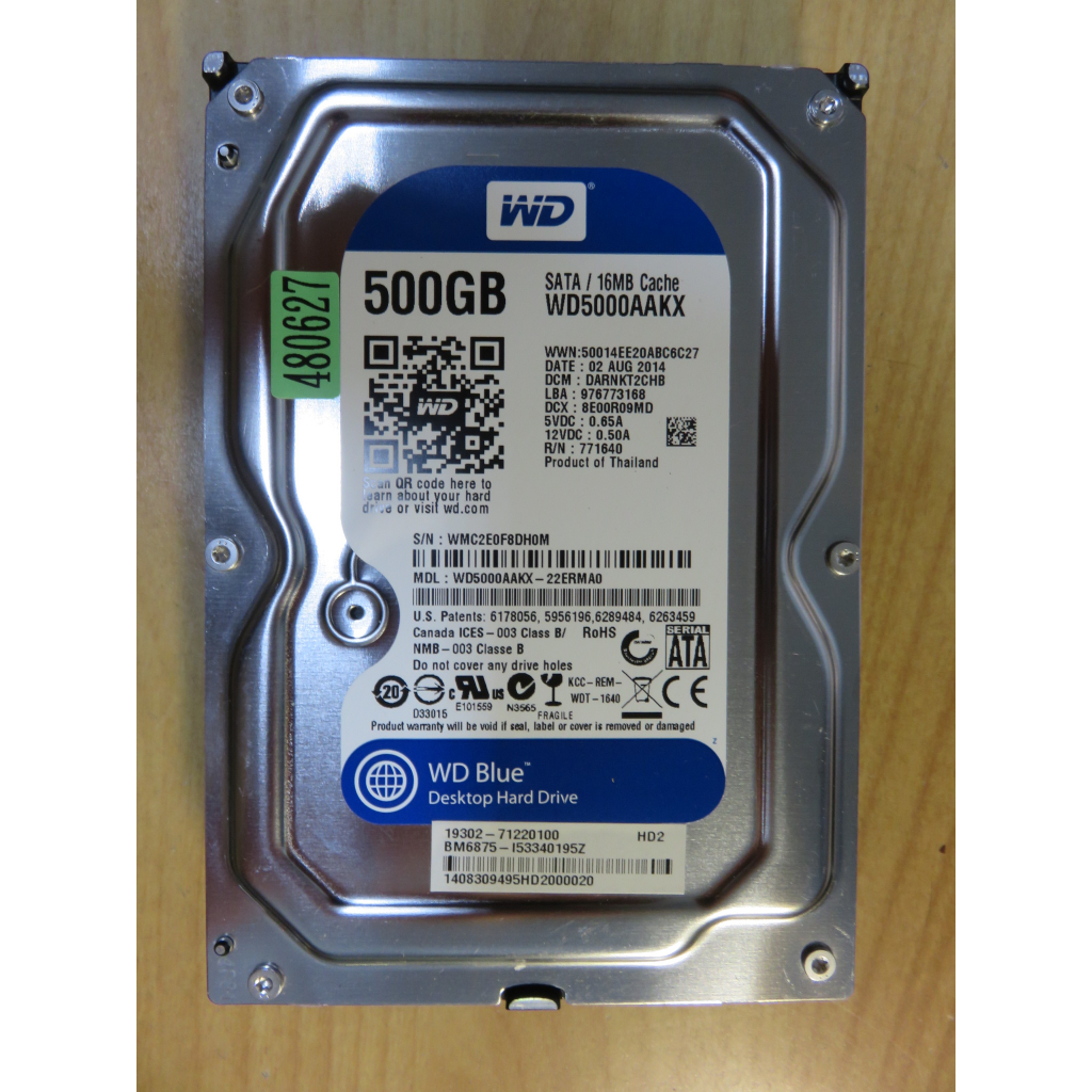H.硬碟SATA3- WD5000AAKX 500GB 7200 RPM 16MB 藍標 Blue 直購價70 | 蝦皮購物