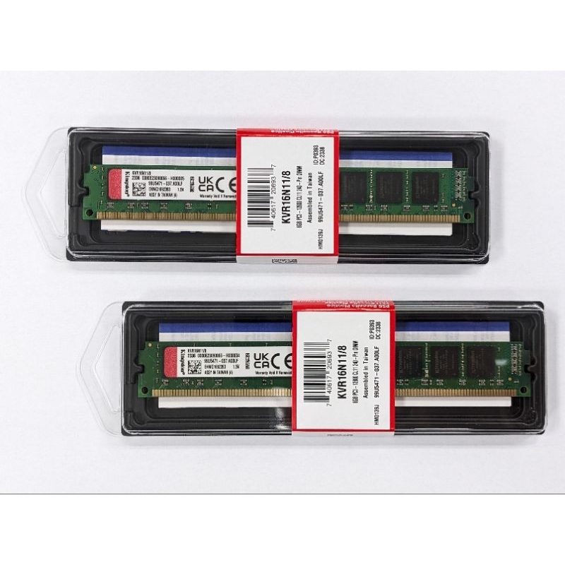 【全新未拆】金士頓 Kingston DDR3 1600 8GB 桌上型記憶體 KVR16N11/8 | 蝦皮購物