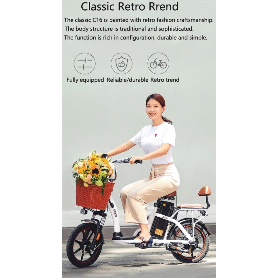 新系列 HIMO C16 16 吋電動自行車 48V250W 48V12Ah 55-75 公里範圍輕電動自行車 還沒有評 | 蝦皮購物
