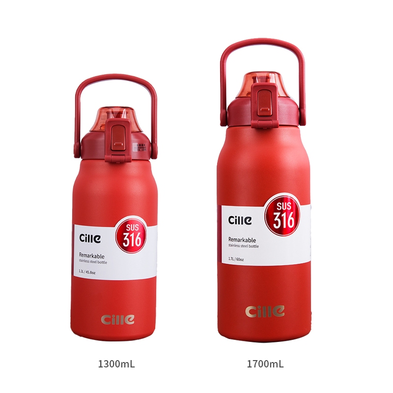 【台灣現貨】cille希樂316不鏽鋼保溫杯 保冷保溫 不鏽鋼保溫瓶 道奇樂動跳蓋運動壺 1300ML/1700ML | 蝦皮購物