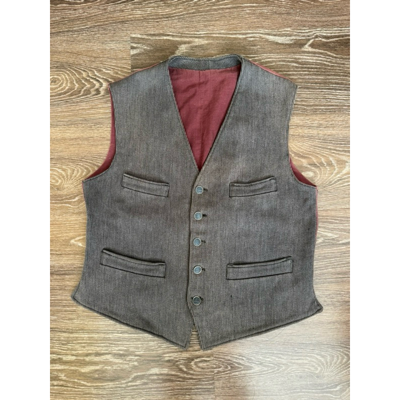 Vintage 50s French Pique Hunting vest 法國 動物鈕扣 狩獵背心 | 蝦皮購物