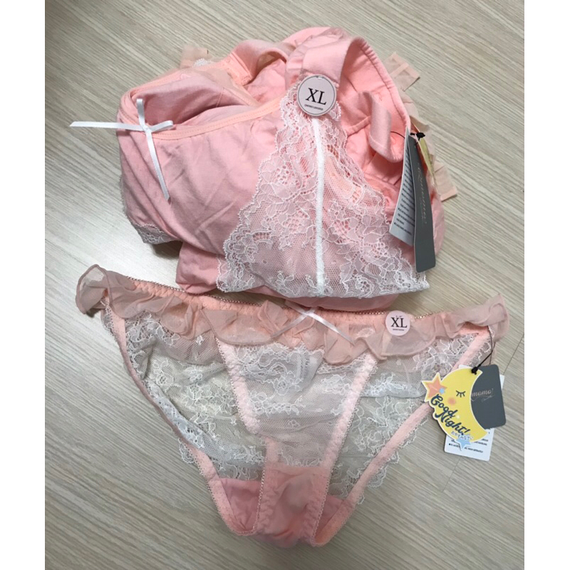 QMOMO晚安推推-長裙版 內衣+內褲(全新粉色)XL | 蝦皮購物