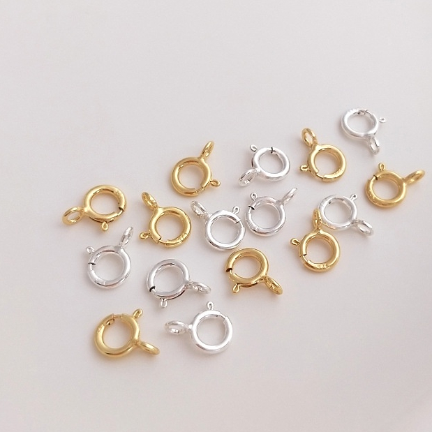 宏雲Hongyun-Ala-S925純銀彈簧扣量產14K包真金色保色diy手工銀飾品扣收尾配件 | 蝦皮購物