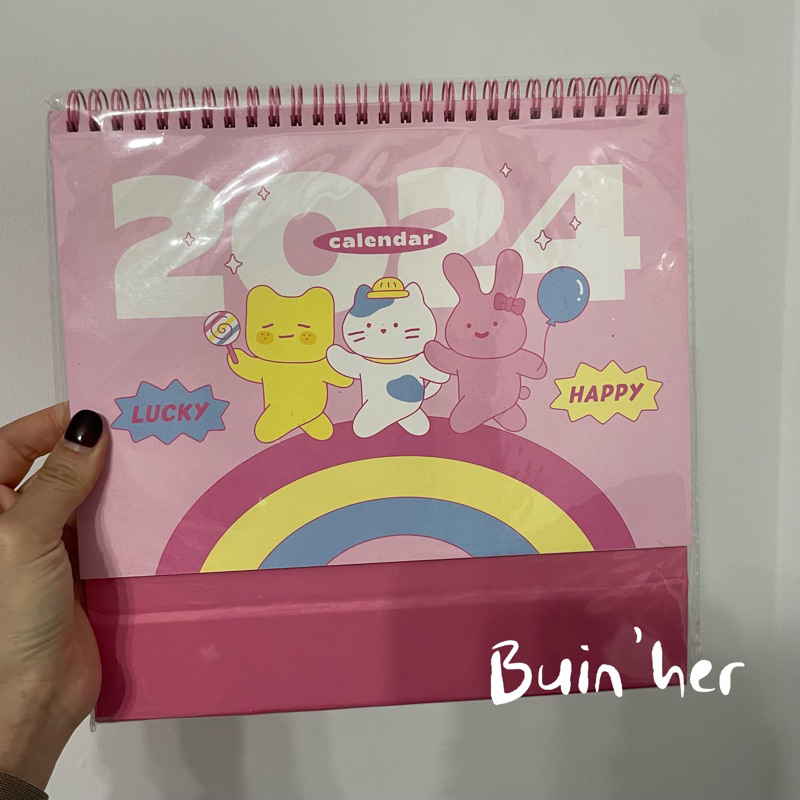 現貨 韓國代購 Butter 2024年 小兔小貓可可愛愛桌曆 交換禮物 蝦皮購物