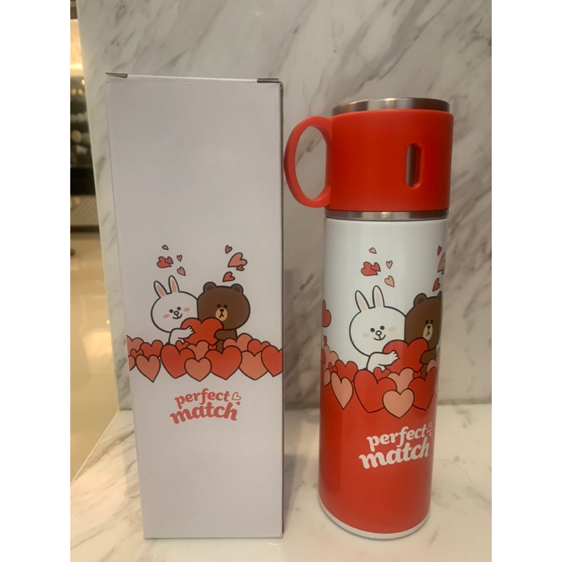 [雅雅的店]SOGO週年慶2023年來店禮 LINE FRIENDS 隨行附杯保溫瓶 500ml~304不鏽鋼內膽 | 蝦皮購物