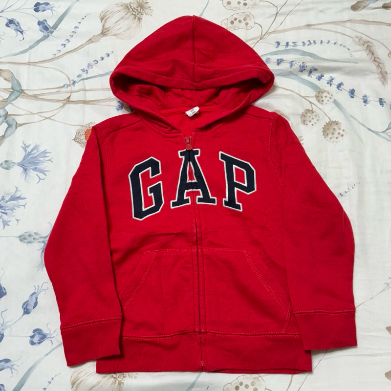 GAP 兒童連帽微刷毛外套 紅5Y | 蝦皮購物