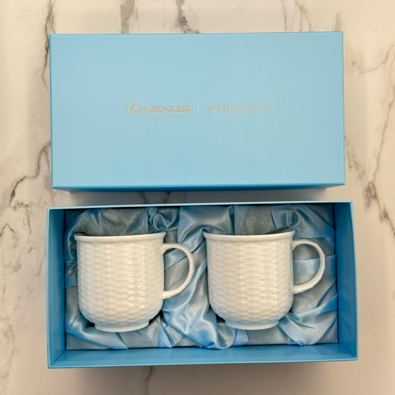 LEXUS x WEDGEOOD 聯名禮盒 英國百年瓷器品牌 Nantucket Basket 英式編織籃馬克杯 二入組 | 蝦皮購物