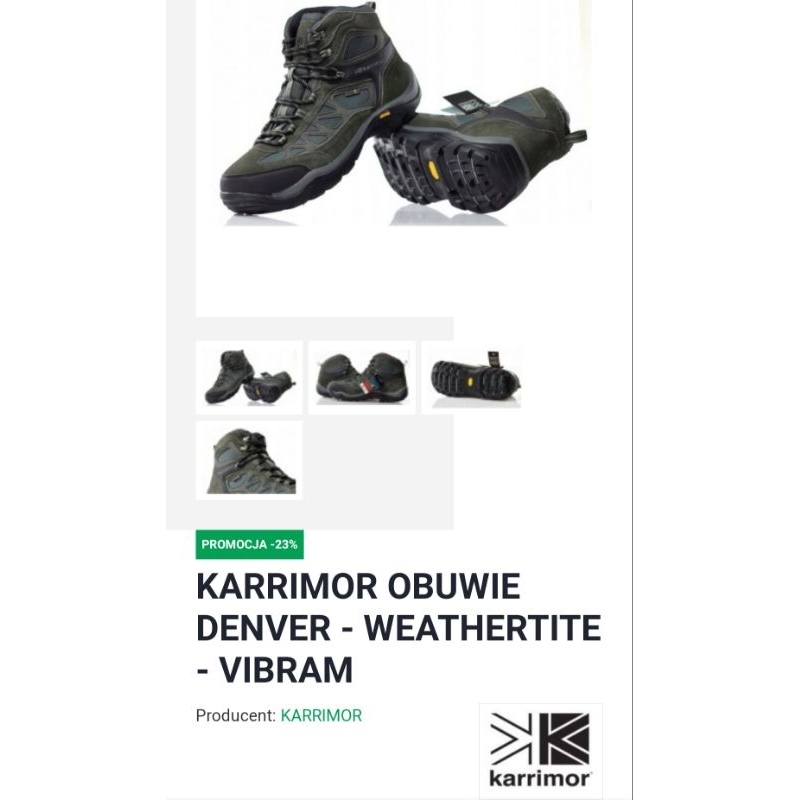 英國 karrimor WEATHERTITE™ 防水膜 vibram 黃金大底 登山鞋 EUR44.5 | 蝦皮購物