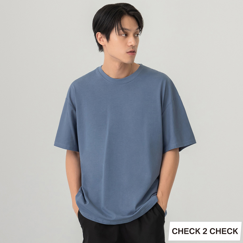 Check2Check-厚磅棉挺圓領短T 重磅不悶熱 落肩微寬鬆 16支純棉 情侶素t【CB00-020039】[現貨] | 蝦皮購物