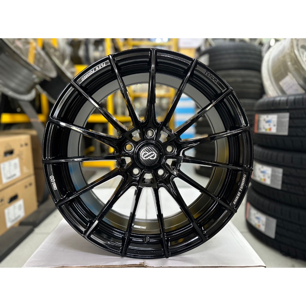 【捌貳】ENKEI FC01 旋壓輕量化 18吋鋁圈 5孔114 5孔112 5孔108 5孔120 5孔100 亮黑 | 蝦皮購物