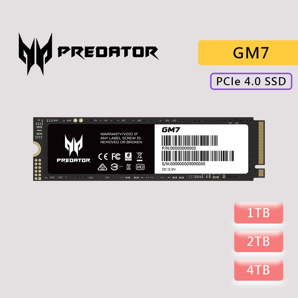 Acer 宏碁 Predator GM7 1TB 2T 4T M.2 2280 PCIe Gen4x4 SSD 固態硬碟 | 蝦皮購物