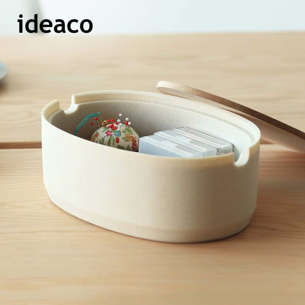 【日本ideaco】砂岩淺型橢圓形收納盒(大)-多色可選 | 蝦皮購物