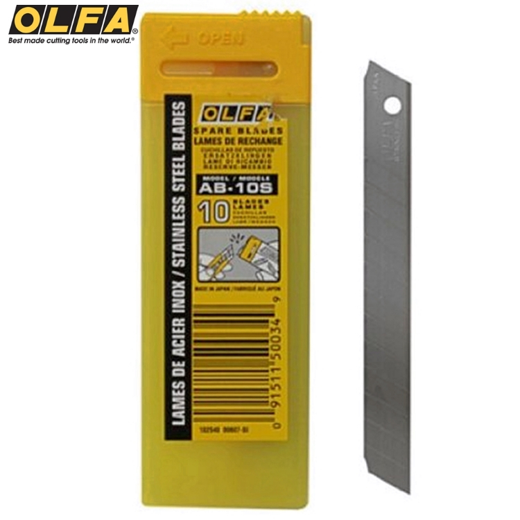 耀您館★日本OLFA折斷式美工刀片替刃AB-10S(不鏽鋼;10入)適A-1 A-2 A-3 A-5 XA-1 SVR1 | 蝦皮購物