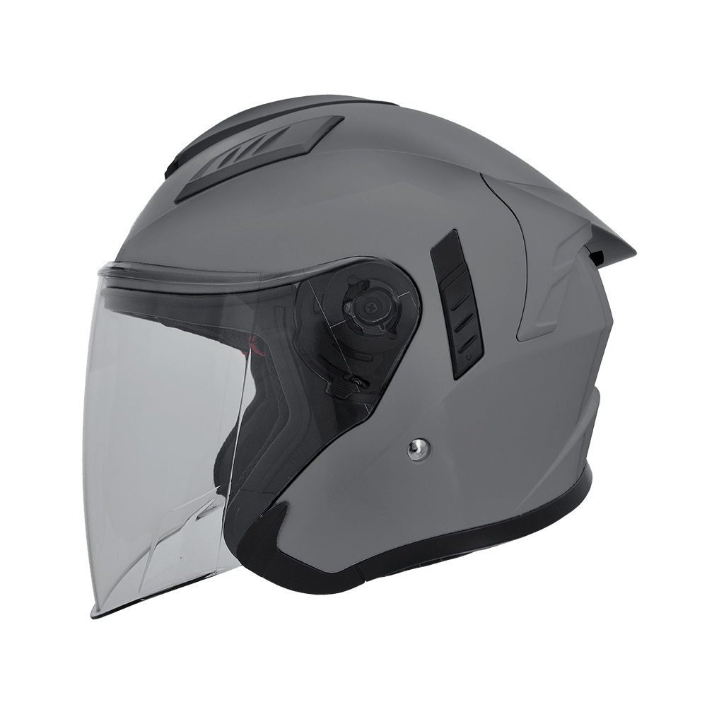 M2R VO-1 安全帽 VO1 素色 水泥灰 加長鏡片 內襯可拆 內藏墨鏡 眼鏡溝槽 耳機槽 金屬排齒扣 4/3 半罩 | 蝦皮購物