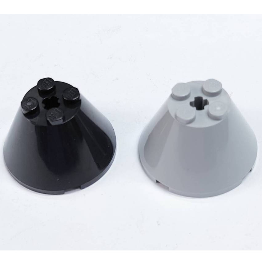 正版LEGO 零件W11 圓錐 4X4X2 黑 淺灰 3943 | 蝦皮購物