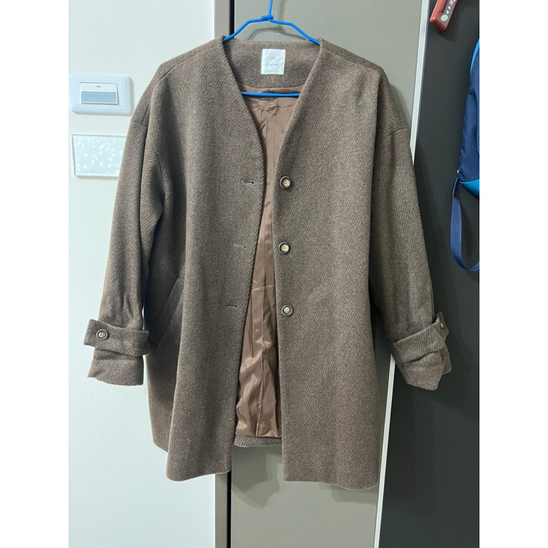 E-wear 日系質感羊毛大衣（二手） | 蝦皮購物