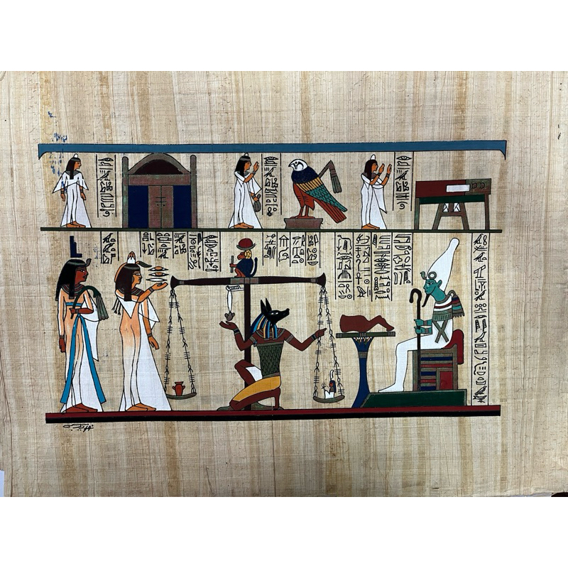 【埃及手作】100%埃及進口紙草畫--紙莎草 特大張尺寸約35x47CM | 蝦皮購物