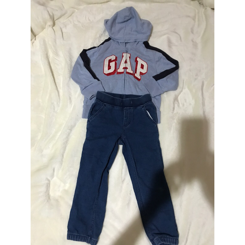 👉二手👈 GAP 毛圈連帽外套 牛仔褲 4y | 蝦皮購物