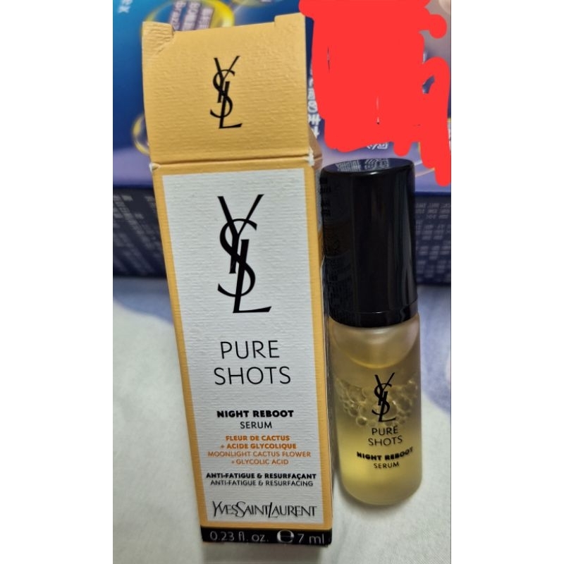 YSL PURE SHOTS NIGHT REBOOT 極效活萃夜光仙人掌超級精華液 體驗瓶7ML | 蝦皮購物