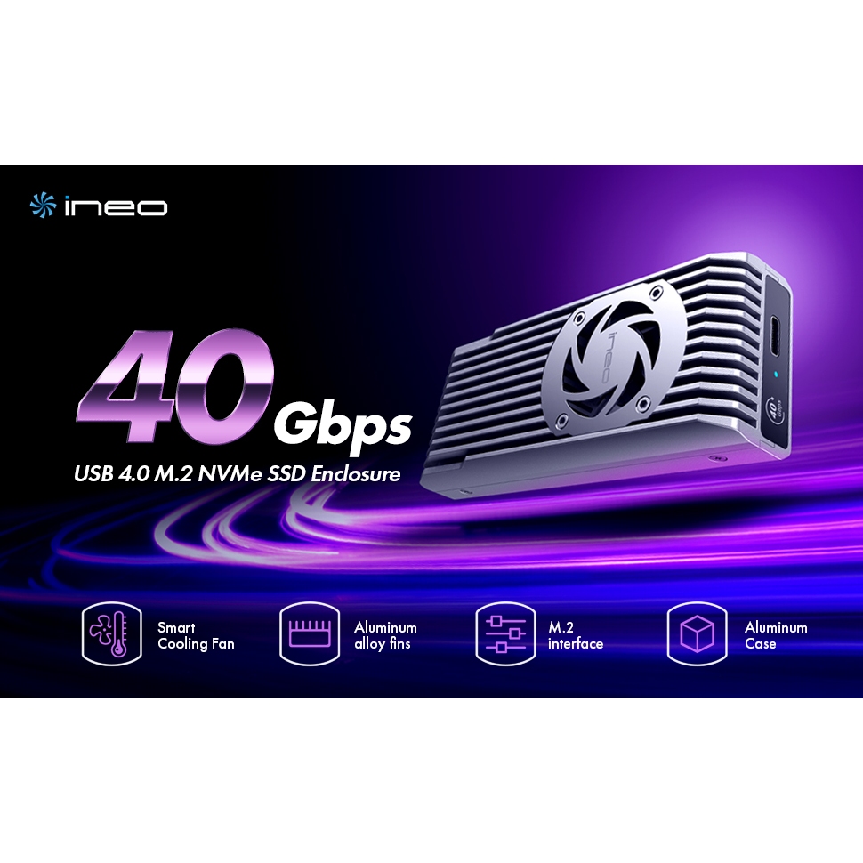 【風扇散熱】ineo M.2硬碟外接盒 10G 20G 40G NVMe SSD Type-C外接盒 鋁合金[2598] | 蝦皮購物