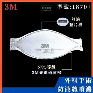 【口罩強尼】【N95口罩】3M 口罩 Aura N95 1870 + 頭戴式 摺疊 防塵口罩 醫療外科 N95 | 蝦皮購物