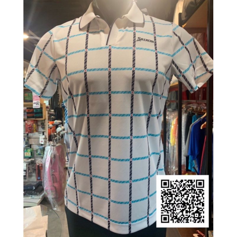 全新 SRIXON GOLF 休閒POLO衫 白格紋 DESCENTE 純日製 吸水速乾 專業抗UV 防曬係數15+ | 蝦皮購物