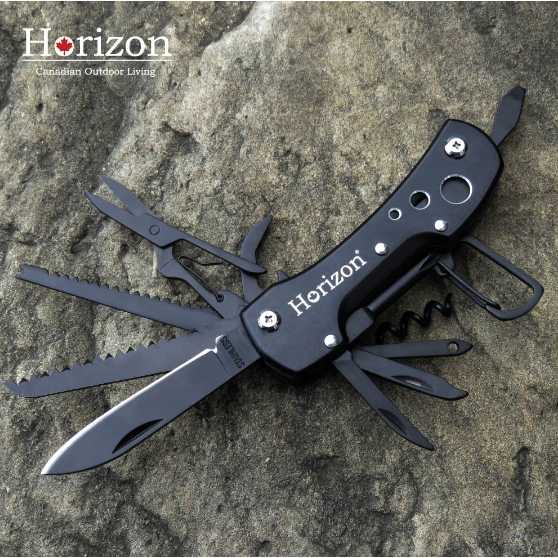 【豪野家HOYAKA戶外】Horizon天際線黑化生態野營求生小刀 Safari Knife 折疊刀 多功能小刀 瑞士刀 | 蝦皮購物