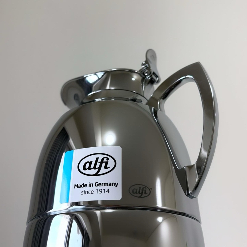 全新微瑕 德國製 alfi 百年工藝 Juwel 玻璃內膽保溫壺 1L 銅合金鍍鉻 總理壺 真空 保溫 水壺 咖啡壺 | 蝦皮購物