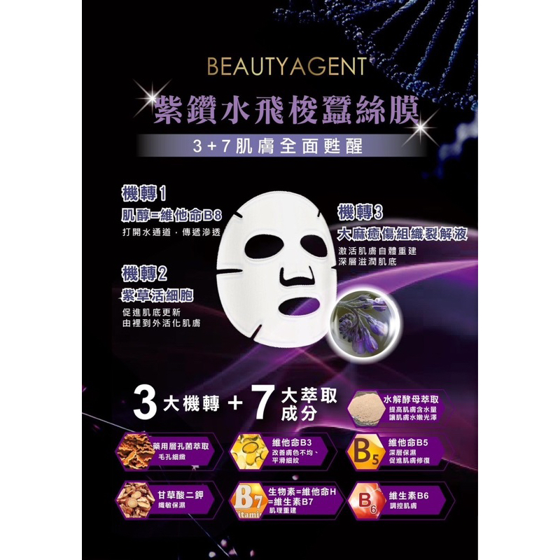 BEAUTYAGENT紫鑽水飛梭蠶絲膜（母親節活動開跑！！買三送一） | 蝦皮購物