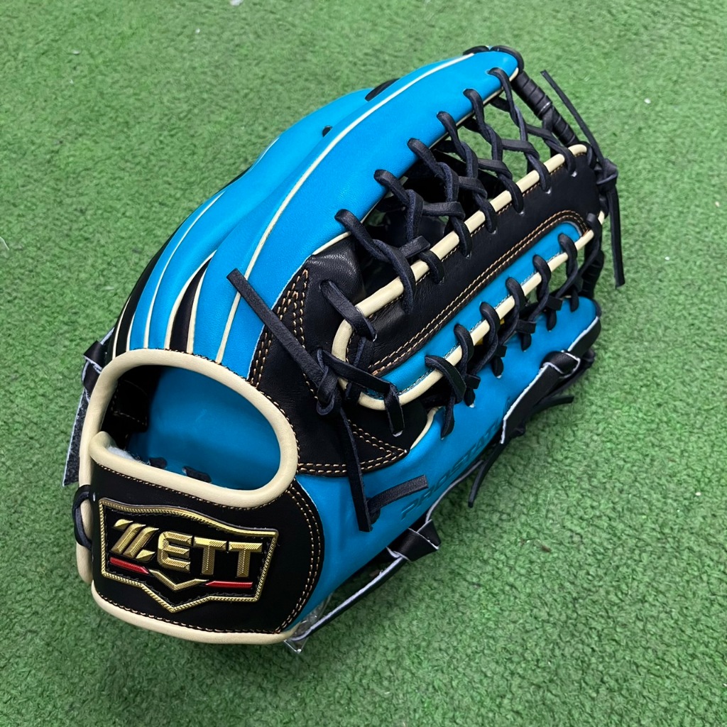 【一軍棒球專賣店】ZETT 日本進口 棒球手套 佐野惠太 外野T網 黑/水藍13 BRGB5277TW(14400) | 蝦皮購物