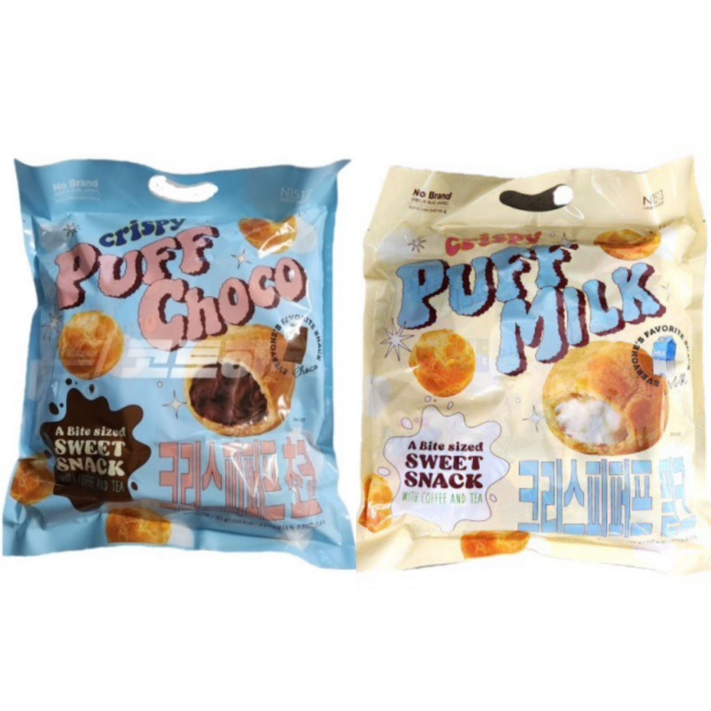 Hou's 韓國代購-韓國 No Brand 脆皮小泡芙 獨立包裝 巧克力/牛奶 (180g) | 蝦皮購物
