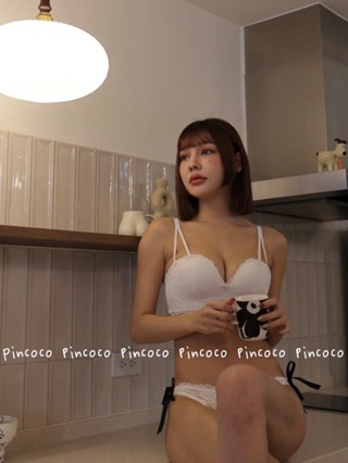 Pincoco 台灣出貨 現貨+預購 抽象線條刺繡蕾絲無鋼圈內衣+內褲組 BAT014F | 蝦皮購物