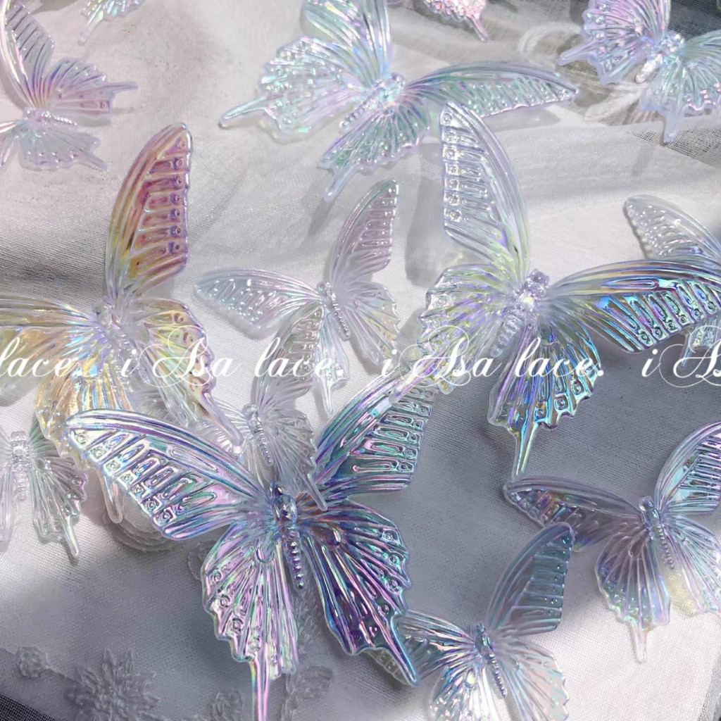 10個《iAsa愛莎の》手作材料 卡通樹脂幻彩蝴蝶人魚diy小配件網紅飾品仿真奶油膠材料髮飾手機殼 | 蝦皮購物