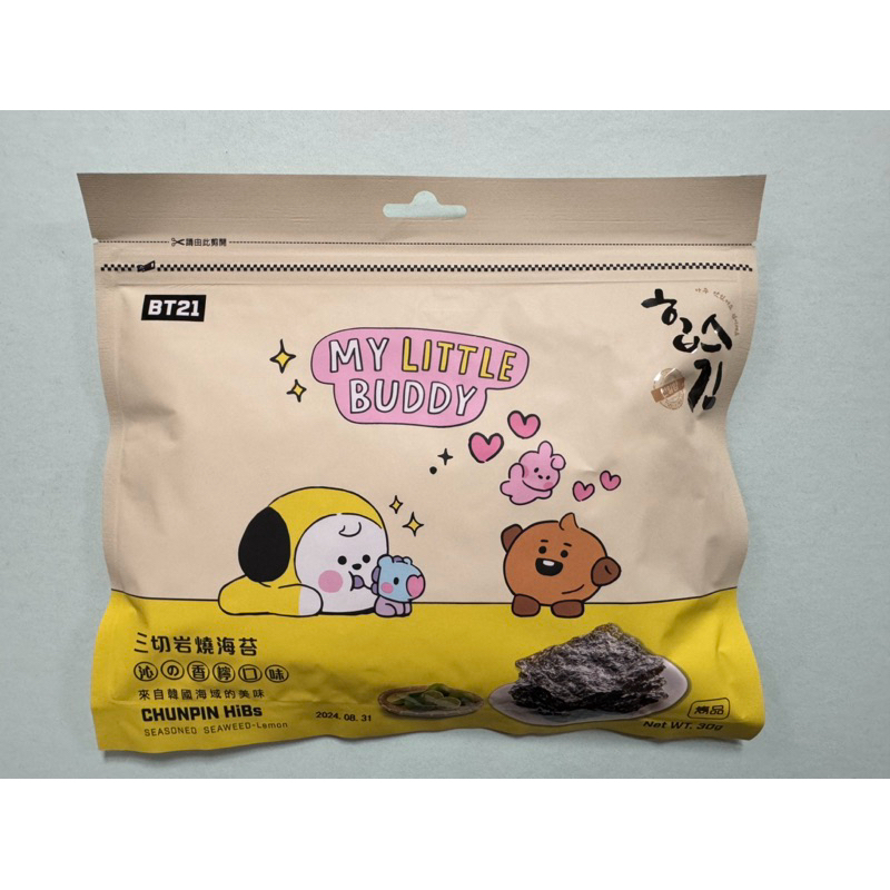 BT21正版授權 雋品 HiBs 三切岩燒海苔-香檸味30g(2024.08.31到期) | 蝦皮購物