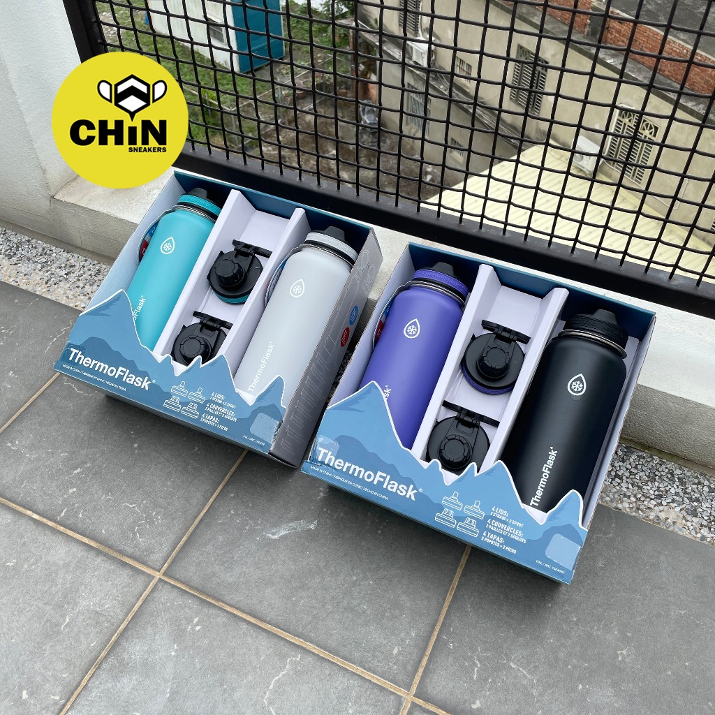 ☆CHIN代購☆ThermoFlask 不銹鋼保冷瓶 保溫瓶 2件組 水壺 容量40OZ 1.2公升 474ml 現貨 | 蝦皮購物