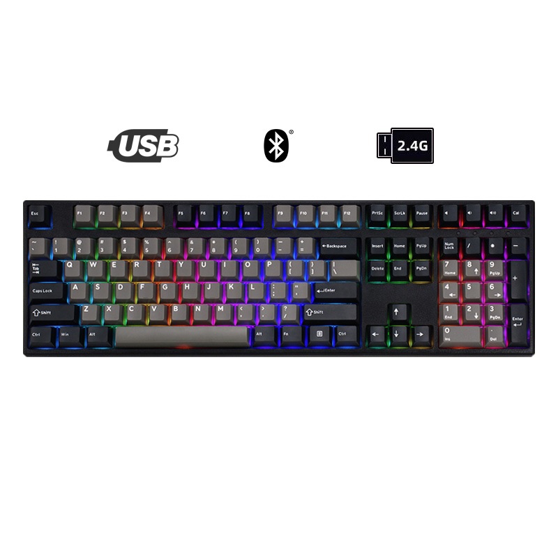 IKBC CD108 HB RGB 炭灰藍/復古雙色/黑色 PBT 二射成形 中文 三模機械式鍵盤 | 蝦皮購物