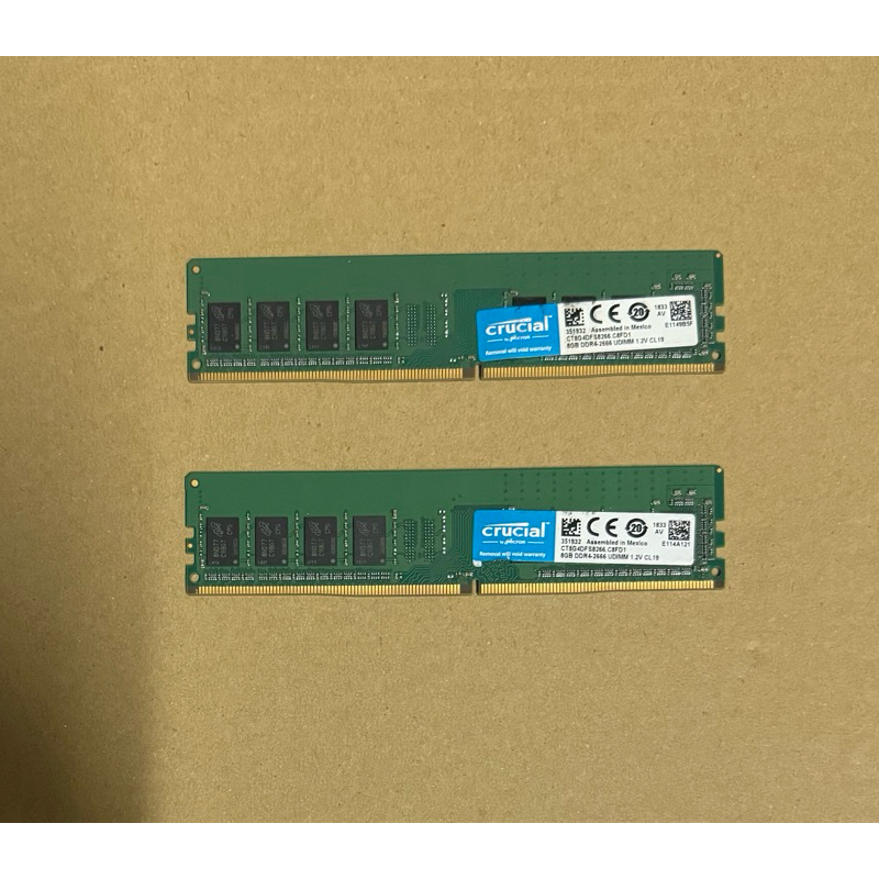 美光 Crucial DDR4 2666 8G*2條=16G 記憶體 單面 CT8G4DFS8266 | 蝦皮購物