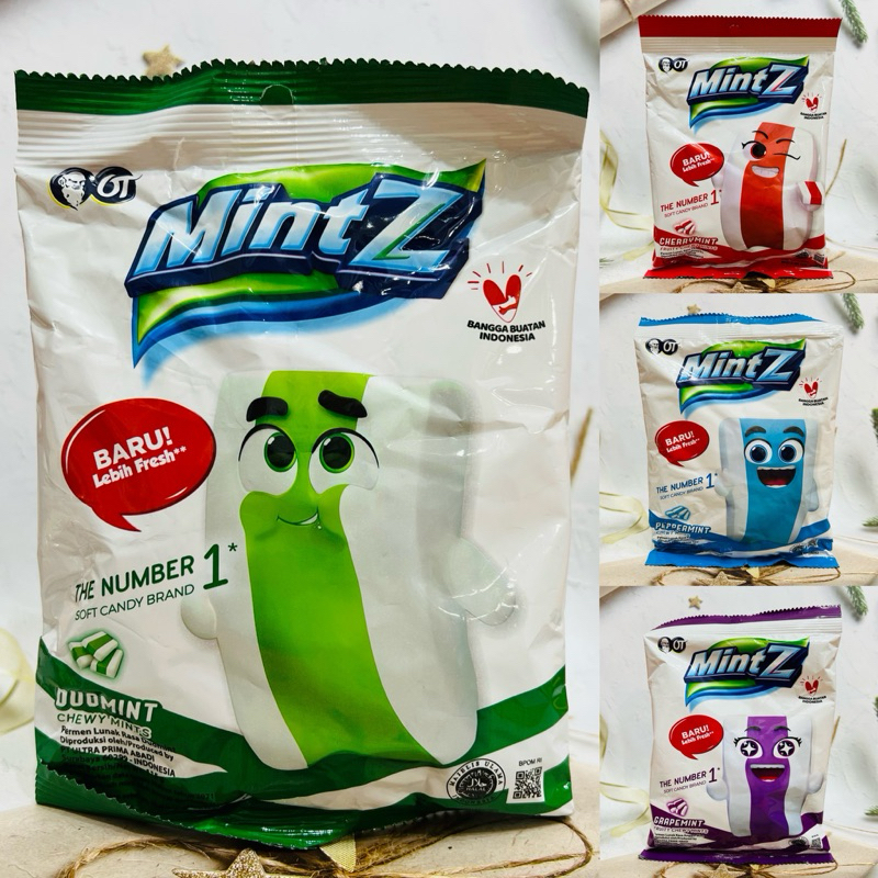 [開麥啦。]印尼 MINTZ明茨 薄荷軟糖 薄荷糖 115g 雙重薄荷味/薄荷味/櫻桃薄荷味/葡萄薄荷味 另有罐裝 | 蝦皮購物