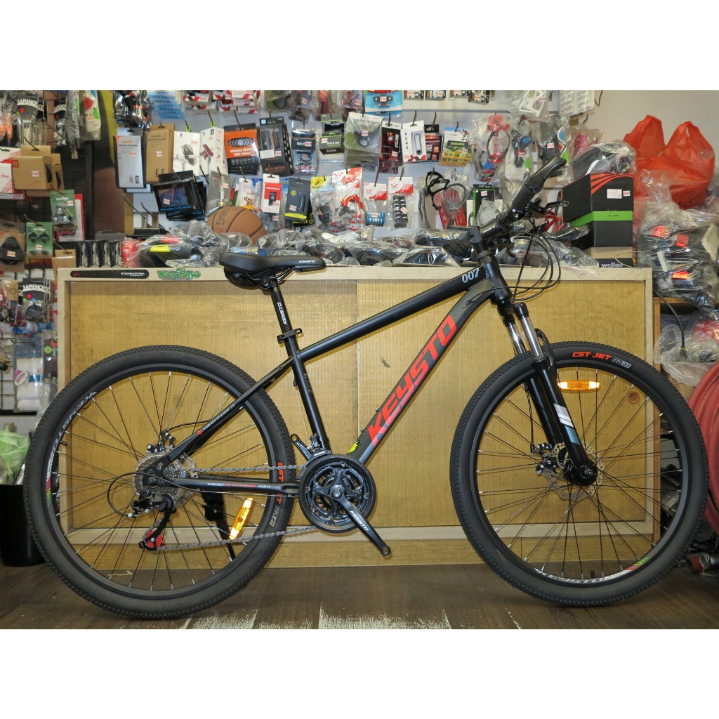 【冠鑫自行車】愛爾蘭 最新款 KEYSTO KS-007 26吋 21速 指撥定位變速 機械碟煞 登山車 通勤車 黑紅 | 蝦皮購物