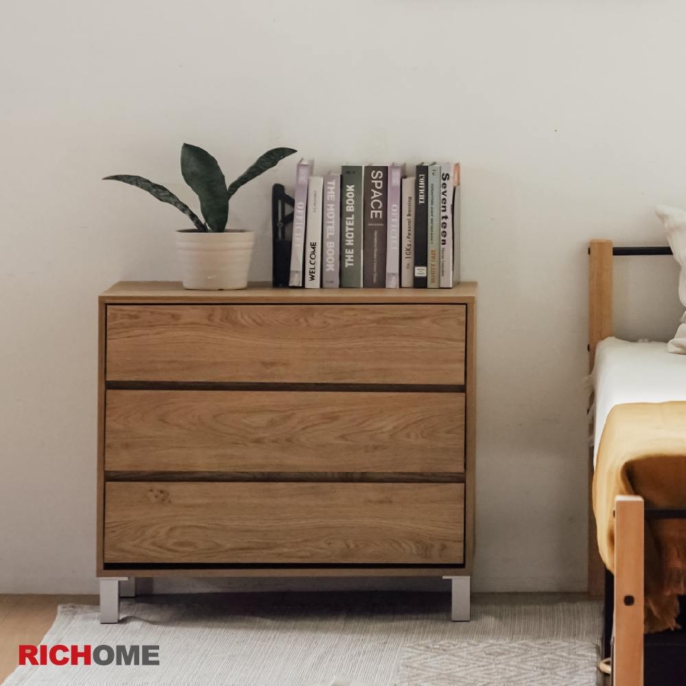RICHOME 福利品 DR-252 愛麗莎三斗櫃 斗櫃 抽屜櫃 玄關櫃 收納櫃 置物櫃 衣櫃 邊櫃 無印風 矮櫃 三抽 | 蝦皮購物