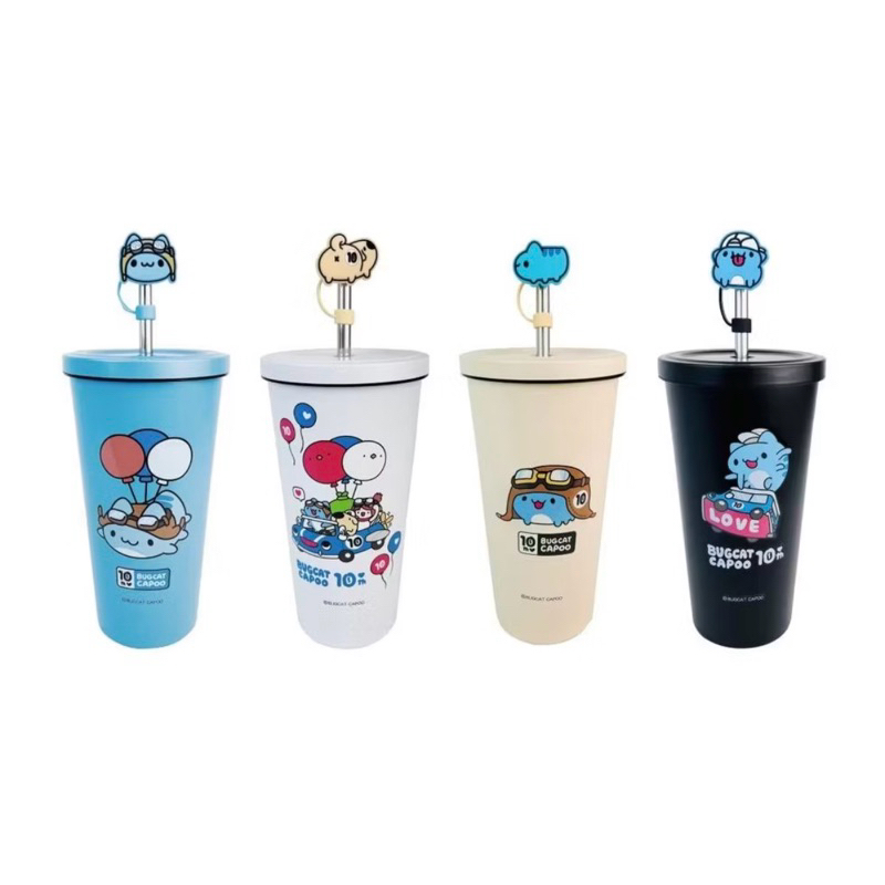 7-ELEVEN 咖波Capoo十週年紀念特別款304不鏽鋼雙層吸管杯 | 蝦皮購物