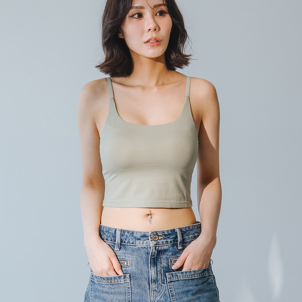 【Rabu Rabu】有感衣 超薄透氣方領BRA TOP A202 (抹茶綠) | 蝦皮購物