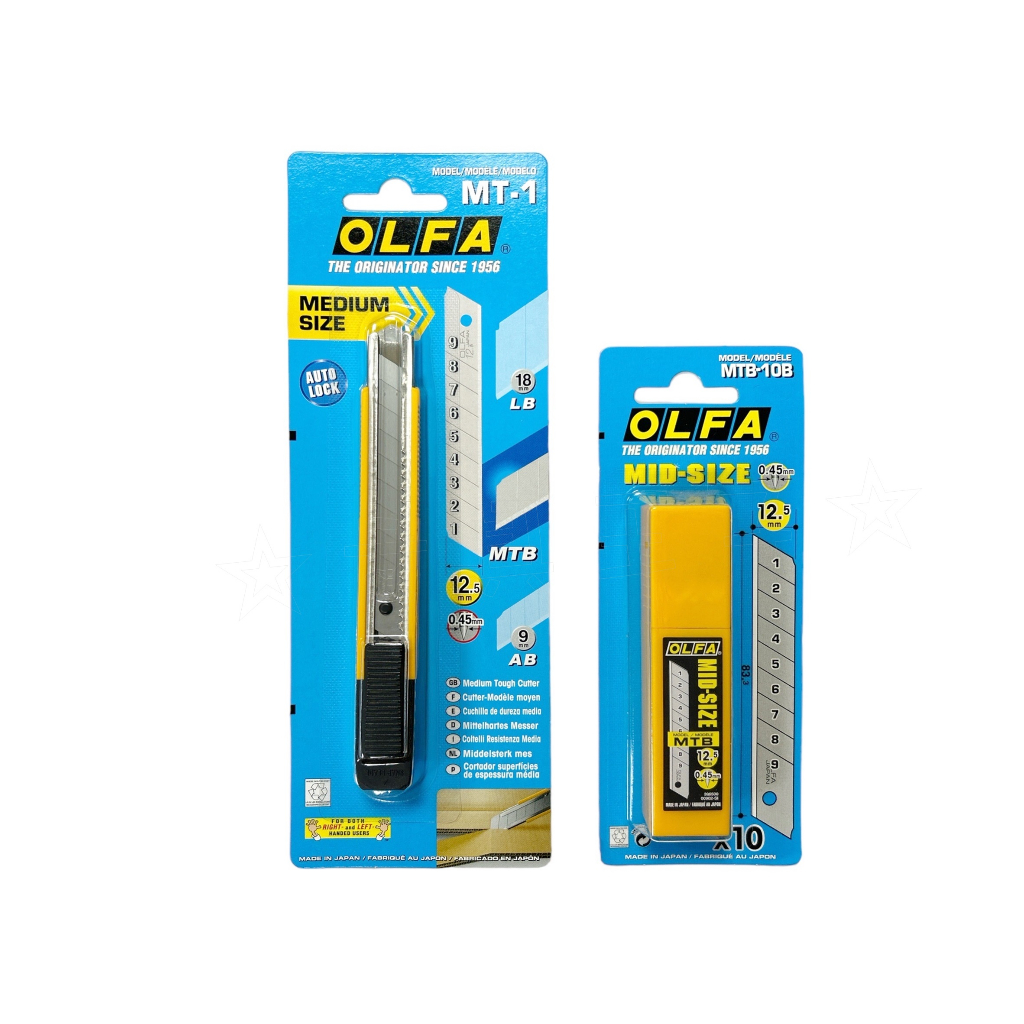 【文具王子】⚡現貨! OLFA 中型美工刀 MT-1型/中型美工刀專用替換刀片MTB-10B | 蝦皮購物