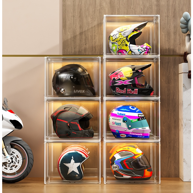 小梁部品 台灣開發票 安全帽 展示盒 展示櫃 模型 包包 展示架 收納盒 安全帽收納 安全帽架 收納櫃 安全帽置物架 | 蝦皮購物