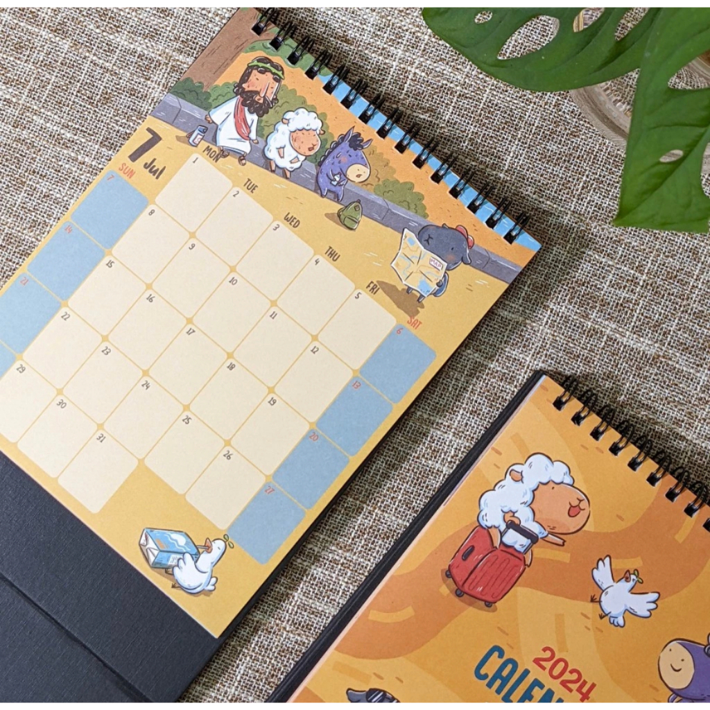 *限量版* 2024桌曆 : 14*26.LEBOO插畫設計.經文.桌曆.Q版.插畫.月曆.禮品 6630055-01 | 蝦皮購物