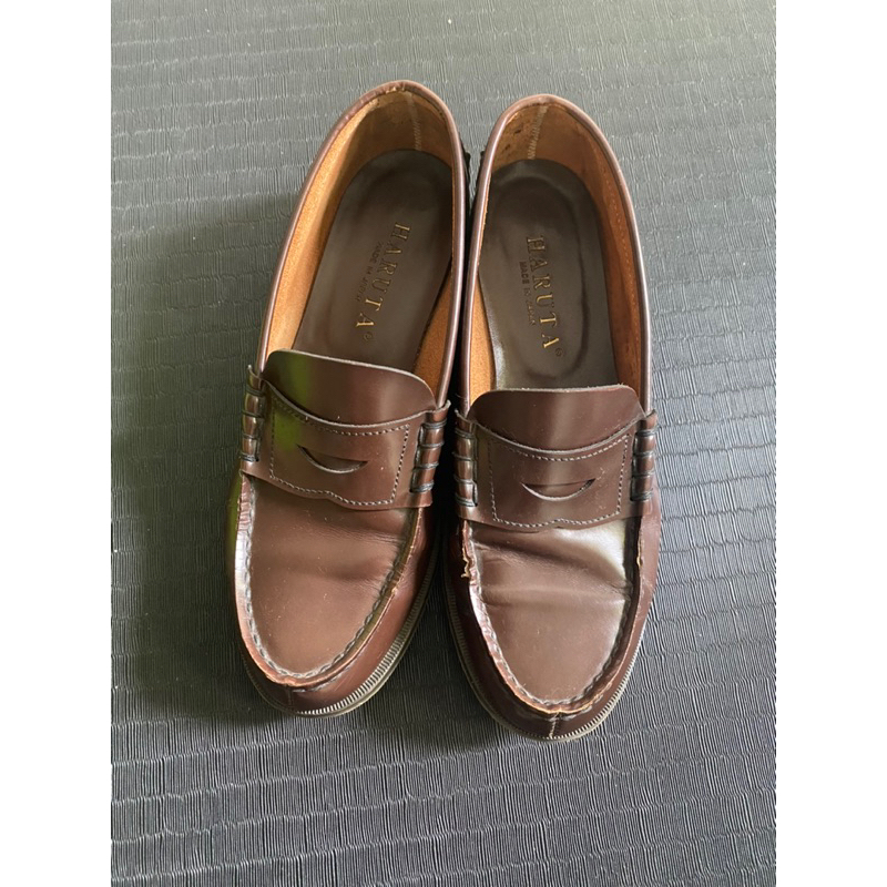 [二手]日本製 HARUTA 樂福鞋 皮鞋 學生鞋 304 咖啡色 25EE | 蝦皮購物