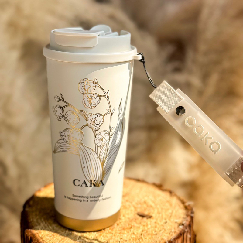 茶卡Caka玲蘭咖啡杯500ml納米陶瓷覆層內膽316不鏽鋼保溫杯保冷咖啡杯小飲口卡扣式翻蓋密封小口徑直飲簡約雙飲杯 | 蝦皮購物